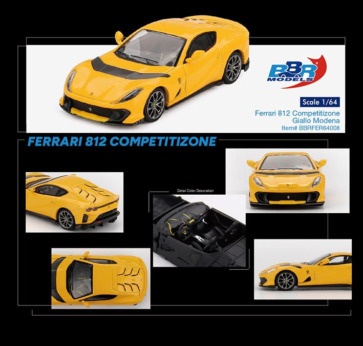 BBR 64008 Ferrari 812 Competitizone Giallo Modena – Constellation Hobbies