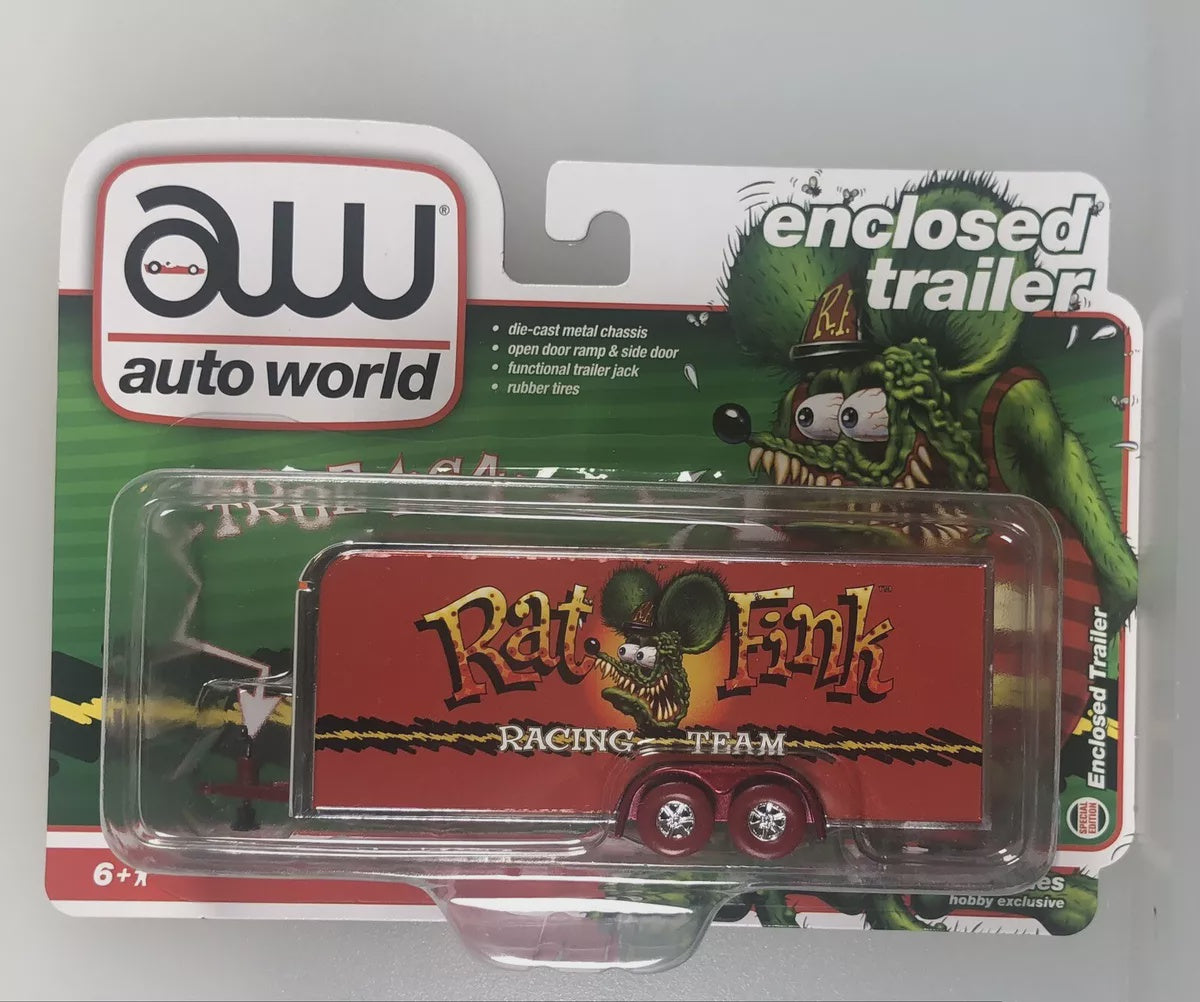 Autoworld Enclosed Trailer Rat Fink – Red - CHASE – Constellation Hobbies